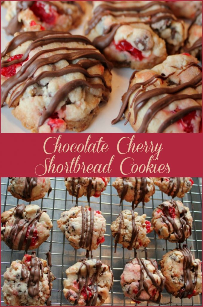 Chocolate Cherry Shortbread Cookies